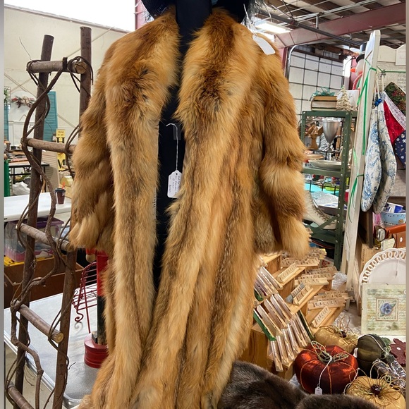 Chloe | Jackets & Coats | Chloe Red Fox Fur Coat Vintage Full Length ...